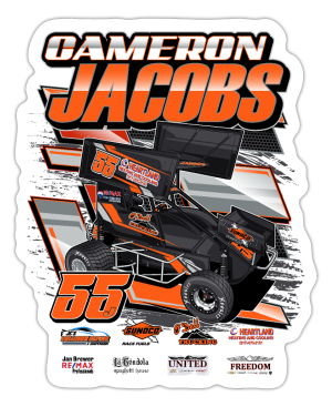 Cameron Jacobs | 2024 | Kiss-Cut Vinyl Decal 2 – Five Star Racewear
