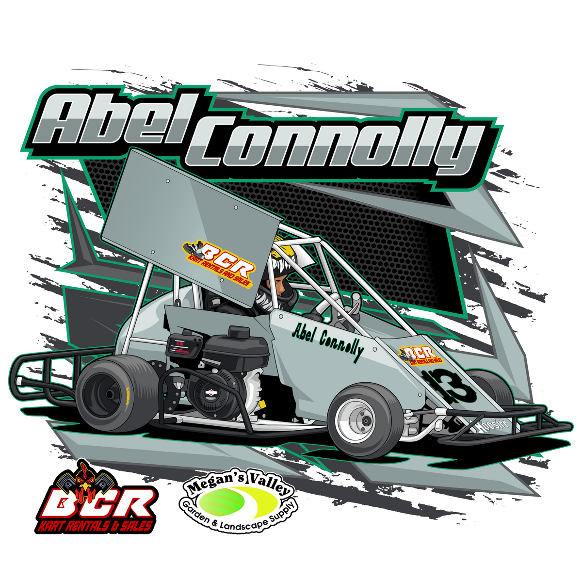 Abel Connolly | 2023 | Kiss-Cut Vinyl Decal 2 – Five Star Racewear