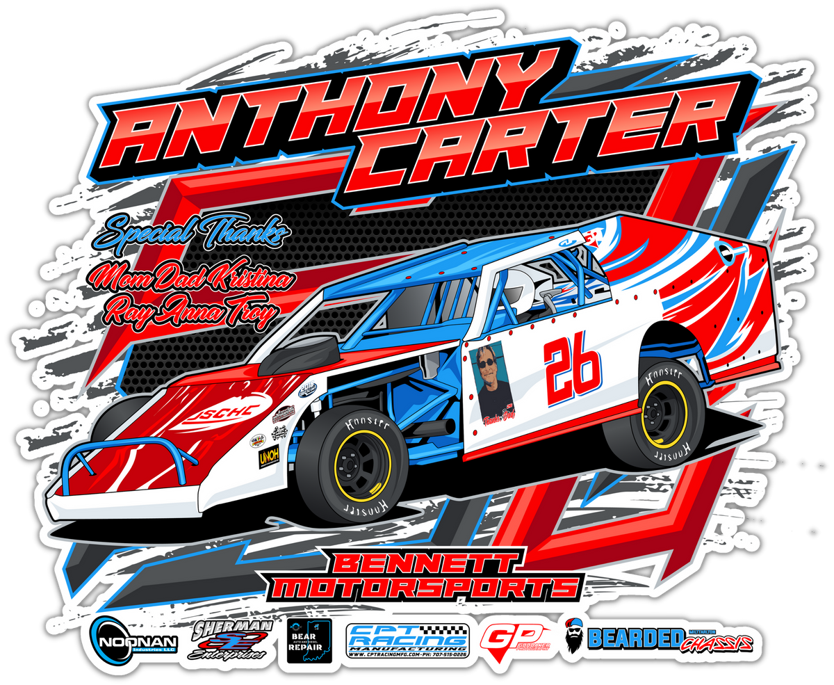 Anthony Carter | 2023 | Kiss-Cut Vinyl Decal – Five Star Racewear