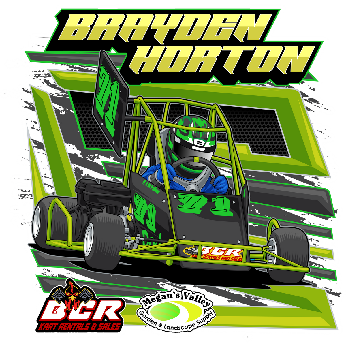 Brayden Horton | 2023 | Kiss-Cut Vinyl Decal 2 – Five Star Racewear