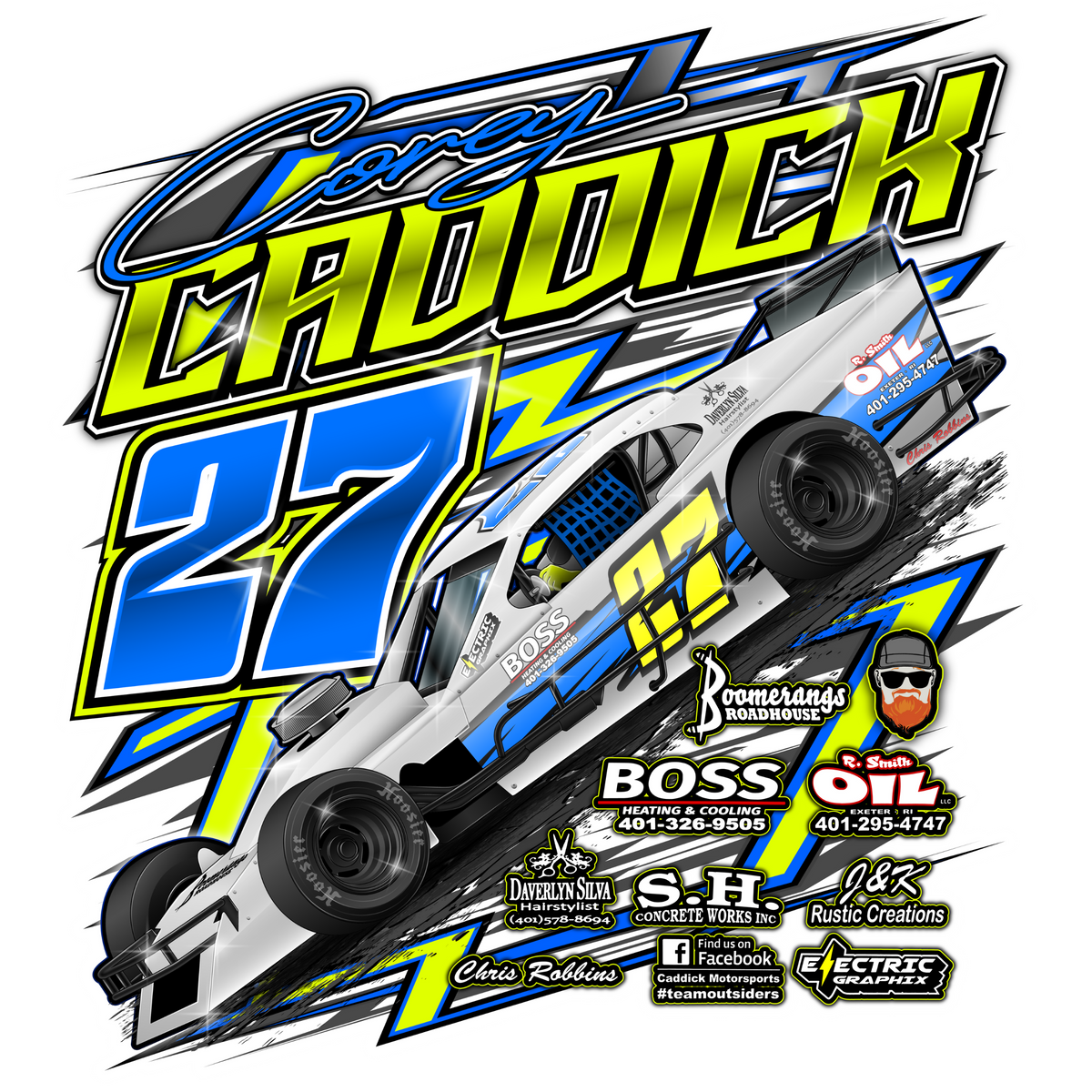 Corey Caddick | 2023 | Kiss-Cut Vinyl Decal 2 – Five Star Racewear