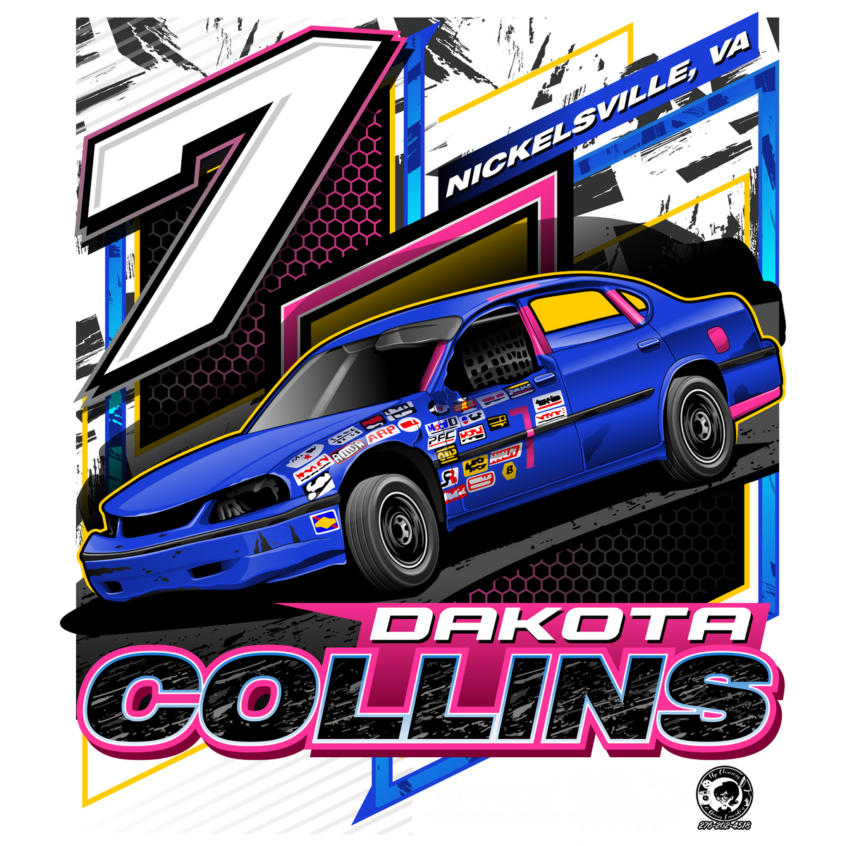 Dakota Collins | 2023 | Kiss-Cut Vinyl Decal 2 – Five Star Racewear