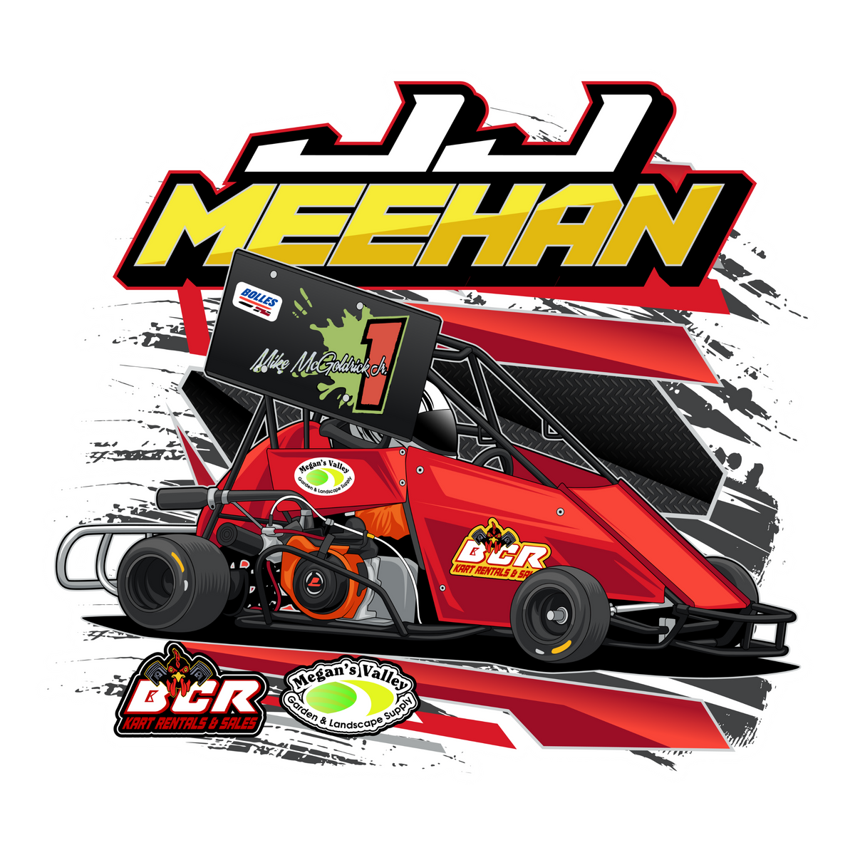 JJ Meehan | 2023 | Kiss-Cut Vinyl Decal 2 – Five Star Racewear