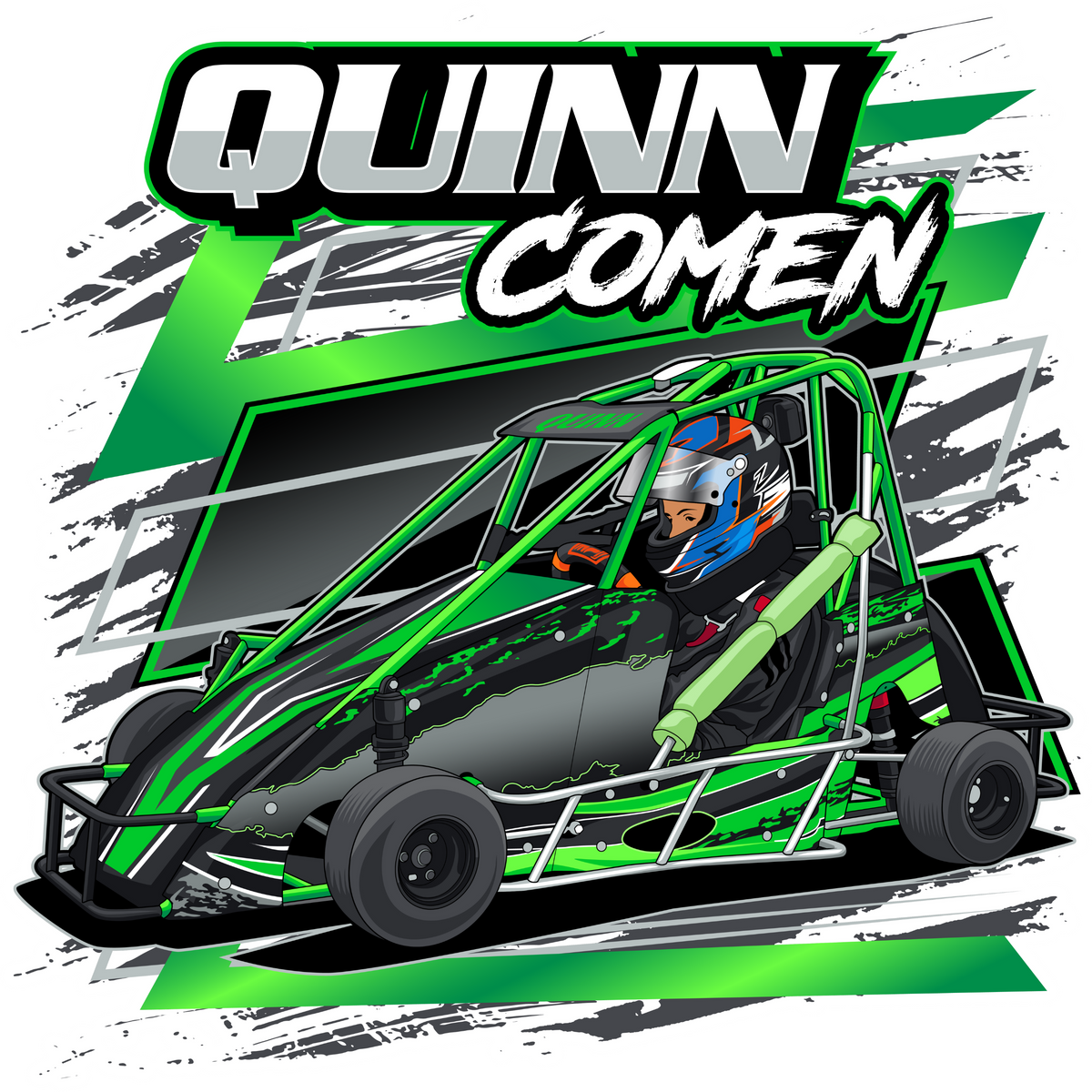 Quinn Comen | 2023 | Kiss-Cut Vinyl Decal 2 – Five Star Racewear