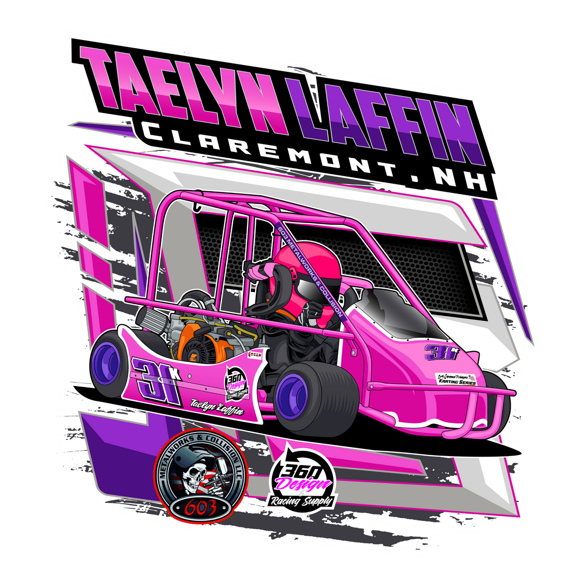 Taelyn Laffin | 2023 | Kiss-Cut Vinyl Decal 2 – Five Star Racewear
