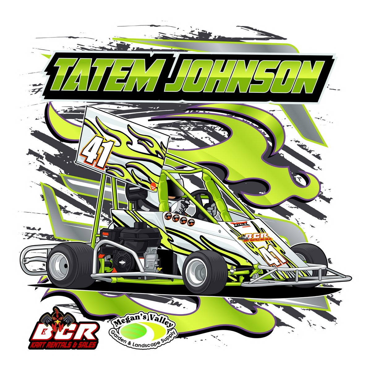 Tatem Johnson | TC | 2023 | Kiss-Cut Vinyl Decal 2 – Five Star Racewear